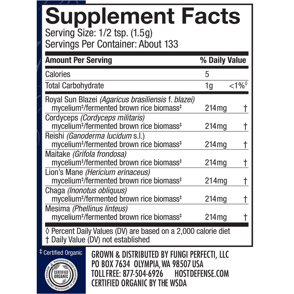 Stamets 7 Mushroom Mycelium Powder (Organic) – Biofield Expert